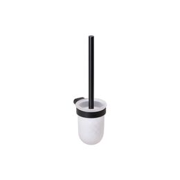 Brillantbad BORGANIC BLACK WC-B&uuml;rstengarnitur Edelstahl Milchglas Schwarz 122x95x360 mm f&uuml;r Bad & WC >> zum Bohren