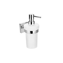 Brillantbad META Glasseifenspender Messing Chrom poliert 80x180x133 mm, 250 ml f&uuml;r Bad & K&uuml;che >> zum Bohren oder Kleben*