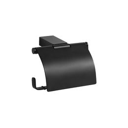 Brillantbad BERO Papierrollenhalter mit Deckel Messing Schwarz 130x95x90 mm f&uuml;r Bad & WC >> zum Bohren