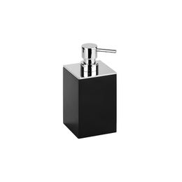 Brillantbad MAX Seifenspender Polyresin Messing Chrom Schwarz 75x160x86 mm, 200 ml f&uuml;r Bad & K&uuml;che >> Freistehend anwendbar