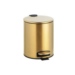Brillantbad BABLO Abfalleimer Edelstahl Gold matt 260x205x265 mm, 5 Ltr f&uuml;r Bad & K&uuml;che >> Freistehend anwendbar