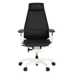 hjh OFFICE High End B&uuml;rostuhl GENIDIA PRO WHITE Leder mit Armlehnen