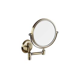 Brillantbad BETRO BRONZE Rasier- & Kosmetikspiegel Messing Glas Bronze 180x250x360 mm, &oslash;133 mm f&uuml;r Bad & WC >> zum Bohren