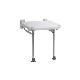 Brillantbad BELP Duschklappsitz Aluminium matt Kunststoff Wei&szlig; 400x430x410 mm, 150 kg Traglast f&uuml;r Bad & WC >> Freistehend anwendbar