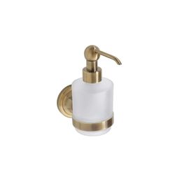 Brillantbad BETRO BRONZE Seifenspender Messing Glas Bronze 75x150x120 mm, 200 ml f&uuml;r Bad & K&uuml;che >> zum Bohren