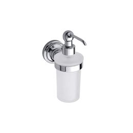 Brillantbad BETRO CHROM Seifenspender Messing Glas Chrom 80x190x120 mm, 230 ml f&uuml;r Bad & K&uuml;che >> zum Bohren