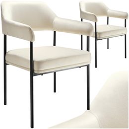 TecTake&reg; Armlehnstuhl, gepolstert, schlanke, pulverbeschichtete Stahlbeine, 58 x 62 x 85 cm