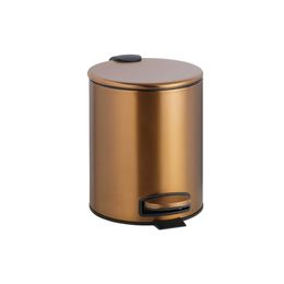 Brillantbad BAMBER Abfalleimer Edelstahl Gold Kupfer matt 260x205x265 mm, 5 Ltr f&uuml;r Bad & K&uuml;che >> Freistehend anwendbar