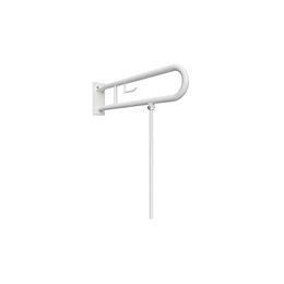 Brillantbad BELP St&uuml;tzklappgriff in U-Form mit Toliettenpapierhalter & Standfu&szlig; Eisen Wei&szlig; 100x800x829 mm, 120 kg Traglast f&uuml;r Bad & WC >> zum Bohren