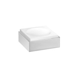 Brillantbad MAXIMA Seifenhalter Polyresin Messing Chrom Wei&szlig; 105x45x95 mm f&uuml;r Bad & K&uuml;che >> zum Bohren