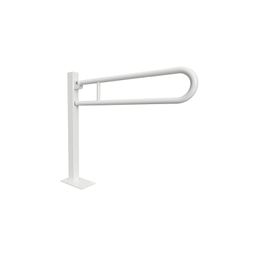 Brillantbad BELP St&uuml;tzklappgriff in U-Form Bodenmontage Eisen Wei&szlig; mit Abdeckung 153x870x975 mm, 120 kg Traglast f&uuml;r Bad & WC >> zum Bohren