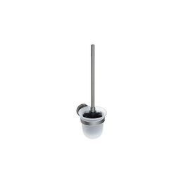 Brillantbad BAPHIT WC-B&uuml;rstengarnitur mit Glasbeh&auml;lter Messing Metallic Grau matt 95x360x140 mm f&uuml;r Bad & WC >> zum Bohren oder Kleben*