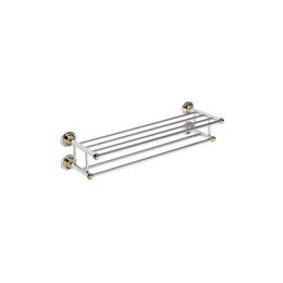 Brillantbad BETRO GOLD Doppelhandtuchablage Messing Gold Chrom 665x165x225 mm f&uuml;r Bad & WC >> zum Bohren