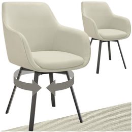 TecTake&reg; Drehbarer Armlehnstuhl , gepolstert, 360&deg; drehbar, pulverbeschichtete Stahlbeine, 57 x 59 x 88 cm