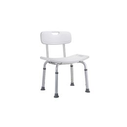 Brillantbad BELP Duschsitz mit R&uuml;ckenlehne Alumininum matt Kunststoff Wei&szlig; 510x670-840x480 mm, 150 kg Traglast f&uuml;r Bad & WC >> Freistehend anwendbar