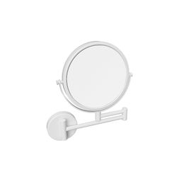 Brillantbad WHITE Rasier- & Kosmetikspiegel Messing Wei&szlig; 230x310x450 mm, &oslash;190 mm f&uuml;r Bad & WC >> zum Bohren