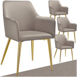 TecTake&reg; Armlehnstuhl, in Samtoptik, gepolstert, schlanke, pulverbeschichtete Stahlbeine, 55 x 63,5 x 86,5 cm