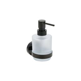 Brillantbad BEMATIT Seifenspender MINI Messing Metallic Grau poliert Milchglas 75x145x100 mm, 200 ml f&uuml;r Bad & K&uuml;che >> zum Bohren oder Kleben*