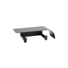 Brillantbad BORGANIC BLACK Papierrollenhalter Doppelarm mit Ablage Edelstahl Schwarz 115x280x75 mm f&uuml;r Bad & WC >> zum Bohren