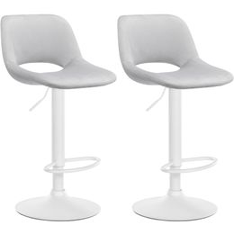 CLP 2er Set Barhocker Camden I Samt-Bezug