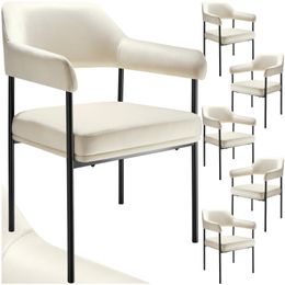 TecTake&reg; Armlehnstuhl, gepolstert, schlanke, pulverbeschichtete Stahlbeine, 58 x 62 x 85 cm