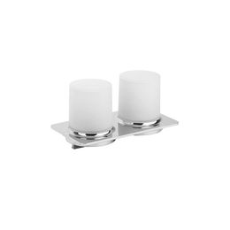 Brillantbad BORGANIC Seifenspender doppelt Chrom poliert Kunststoff 200x115x100 mm, 200 ml f&uuml;r Bad & K&uuml;che >> zum Bohren