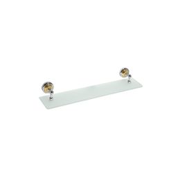 Brillantbad BETRO GOLD Glasablage Messing Gold Chrom Glas 600x87x120 mm f&uuml;r Bad & WC >> zum Bohren
