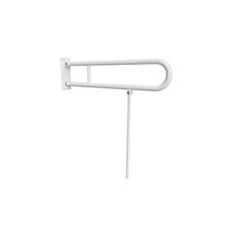 Brillantbad BELP St&uuml;tzklappgriff in U-Form mit Standfu&szlig; Eisen Wei&szlig; 100x800x866 mm, 120 kg Traglast f&uuml;r Bad & WC >> zum Bohren