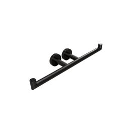 Brillantbad BARK Papierrollenhalter Doppelarm Messing Schwarz 385x55x85 mm f&uuml;r Bad & WC >> zum Bohren oder Kleben*