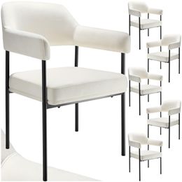 TecTake&reg; Armlehnstuhl, gepolstert, schlanke, pulverbeschichtete Stahlbeine, 58 x 62 x 85 cm