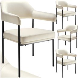 TecTake&reg; Armlehnstuhl, gepolstert, schlanke, pulverbeschichtete Stahlbeine, 58 x 62 x 85 cm
