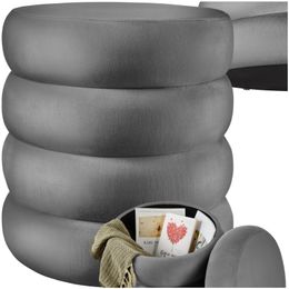 TecTake&reg; Sitzhocker mit Stauraum, rund, gepolstert, weicher, pflegeleichter Bezug