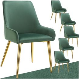 TecTake&reg; Polsterstuhl , in Samtoptik, gepolstert, schlanke, pulverbeschichtete Stahlbeine, 52 x 61 x 89 cm