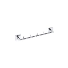 Brillantbad META Hakenleiste 5 Haken Messing Chrom 70x415x55 mm f&uuml;r Bad & K&uuml;che >> zum Bohren