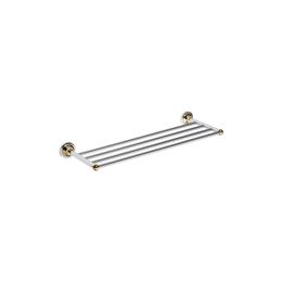 Brillantbad BETRO GOLD Handtuchhalter Messing Gold Chrom 665x65x225 mm f&uuml;r Bad & WC >> zum Bohren