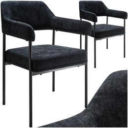 TecTake&reg; Armlehnstuhl, gepolstert, schlanke, pulverbeschichtete Stahlbeine, 58 x 62 x 85 cm