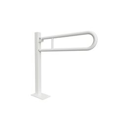 Brillantbad BELP St&uuml;tzklappgriff in U-Form Bodenmontage Eisen Wei&szlig; mit Abdeckung 153x870x875 mm, 120 kg Traglast f&uuml;r Bad & WC >> zum Bohren