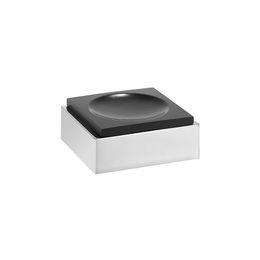 Brillantbad MAX Seifenhalter Polyresin Messing Chrom Schwarz 105x45x95 mm f&uuml;r Bad & K&uuml;che >> zum Bohren
