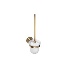 Brillantbad BETRO BRONZE WC-B&uuml;rstengarnitur Messing Glas Bronze 110x360x145 mm f&uuml;r Bad & WC >> zum Bohren