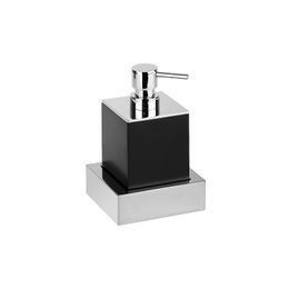 Brillantbad MAX Seifenspender Polyresin Messing Chrom Schwarz 75x160x86 mm, 200 ml f&uuml;r Bad & K&uuml;che >> zum Bohren