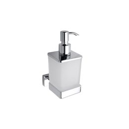 Brillantbad BASA Seifenspender Messing Milchglas Chrom 60x165x95 mm, 200 ml f&uuml;r Bad & K&uuml;che >> zum Bohren
