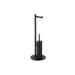 Brillantbad BARK Papierrollenhalter mit WC-B&uuml;rstengarnitur Messing Schwarz 250x250x730 mm f&uuml;r Bad & WC >> Freistehend anwendbar