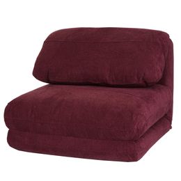 Schlafsessel MCW-E68, Schlafsofa Funktionssessel Klappsessel Relaxsessel, Stoff/Textil ~ bordeaux