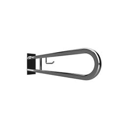 Brillantbad BELP St&uuml;tzklappgriff in U-Form mit Toilettenpapierhalter Edelstahl geb&uuml;rstet 100x250x829 mm, 120 kg Traglast f&uuml;r Bad & WC >> zum Bohren