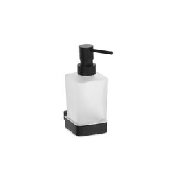 Brillantbad BERO Glasseifenspender Messing Glas Schwarz 65x150x120 mm, 250 ml f&uuml;r Bad & K&uuml;che >> zum Bohren