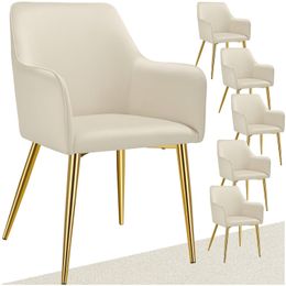 TecTake&reg; Armlehnstuhl, in Samtoptik, gepolstert, schlanke, pulverbeschichtete Stahlbeine, 55 x 63,5 x 86,5 cm