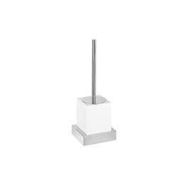 Brillantbad MAXIMA WC-B&uuml;rstengarnitur Polyresin Messing Chrom Wei&szlig; 125x386x105 mm f&uuml;r Bad & WC >> zum Bohren