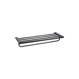 Brillantbad BORGANIC BLACK Handtuchablage Edelstahl Schwarz 214x640x95 mm f&uuml;r Bad & WC >> zum Bohren