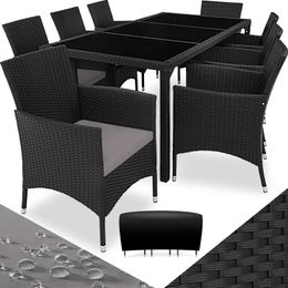 TecTake&reg; Rattan Sitzgruppe, f&uuml;r 8 Personen, UV-best&auml;ndig, inklusive Schutzh&uuml;lle