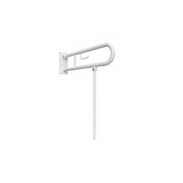 Brillantbad BELP St&uuml;tzklappgriff in U-Form mit Toilettenpapierhalter & Standfu&szlig; Eisen Wei&szlig; mit Abdeckung 100x800x766 mm, 120 kg Traglast f&uuml;r Bad & WC >> zum Bohren